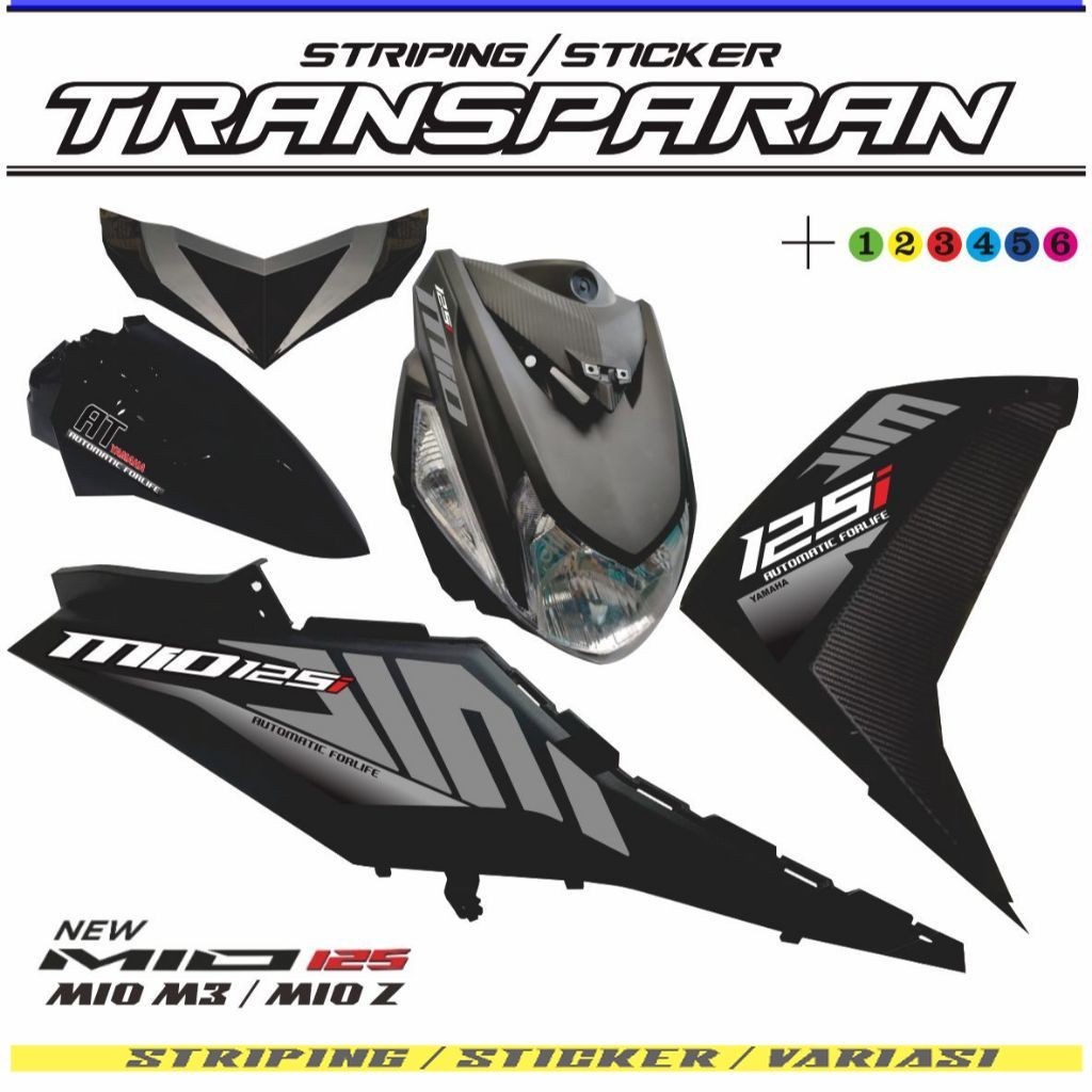 Transparent UV STRIPING Motorcycle Sticker MIO 125 M3 MIO Z Pole ...