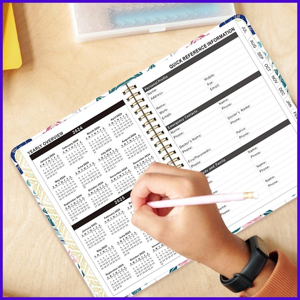 School Calendar Planner 2024-2025 Colorful Floral Monthly Weekly ...