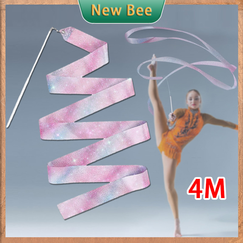 4 Meter Dance Ribbons Flashing Glitter Ballet Dance Ribbon Gymnastics ...