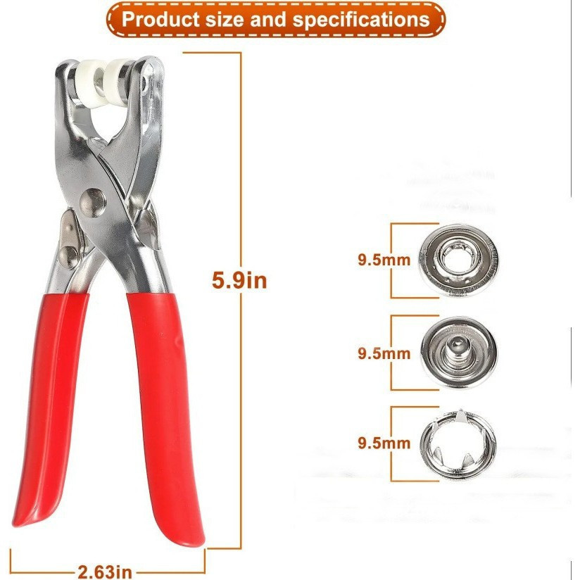 Snap Button Pliers Sets With Fastener Automatic Eyelet Puncher Set Snap ...
