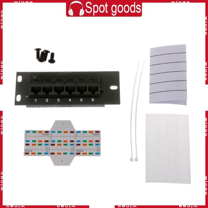 WIN 6 Port Straight-through CAT5e Patch Panel RJ45 Cable Adapter ...