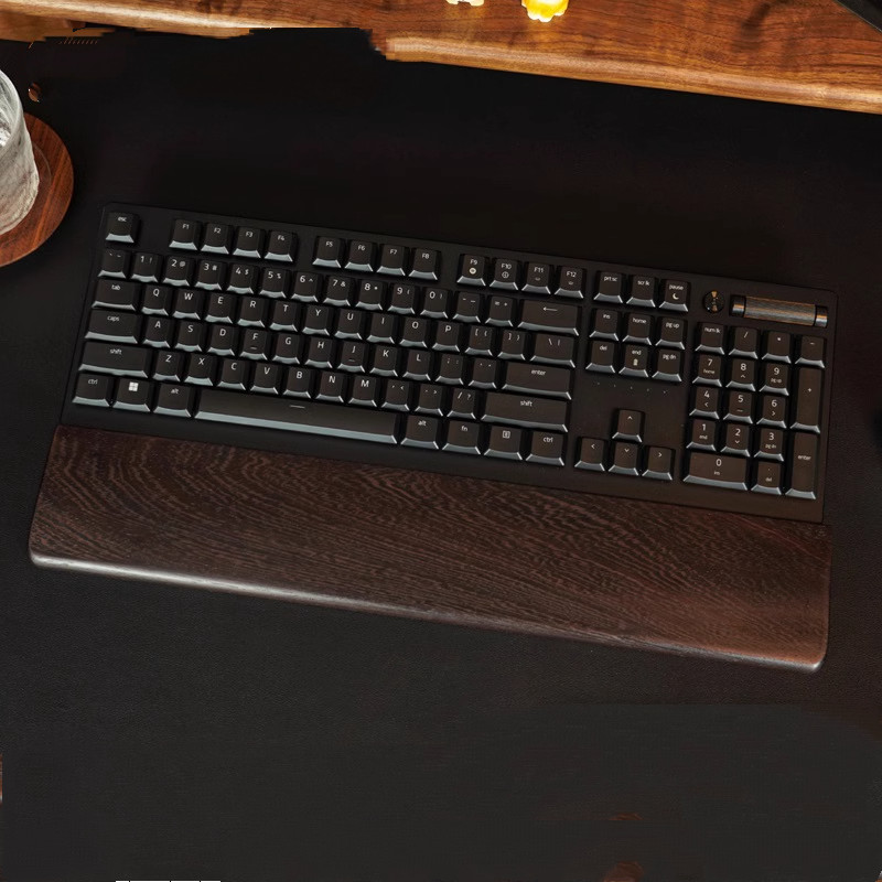 Black chicken wings wood mechanical keyboard Wooden wrist brace palm ...