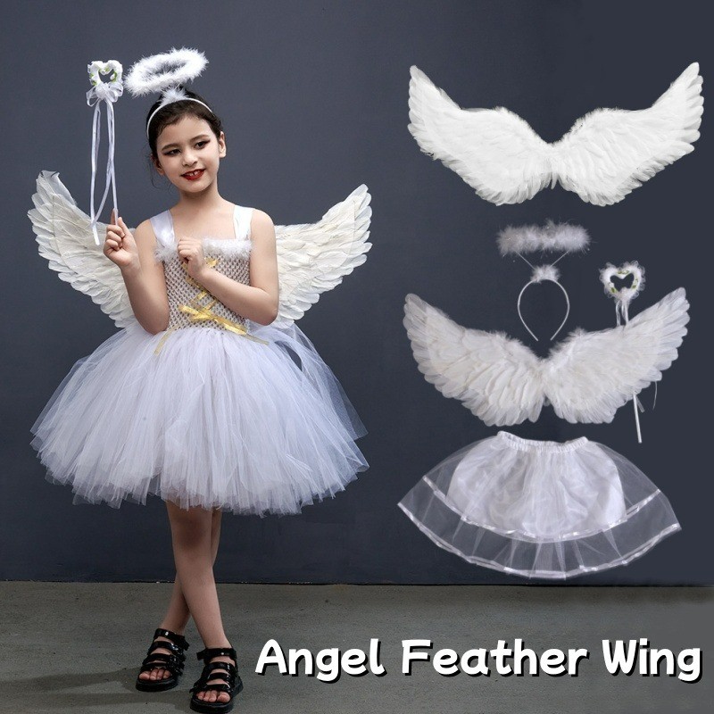 Angel Wings Kids White Angel Feather Wings Props Stage Props Angel ...