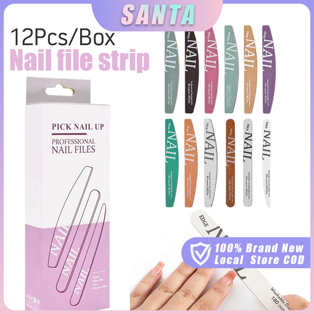 12 Pcs Nail File Sponge Diamond Nail Buffer Sponge Sticks For Nail ...