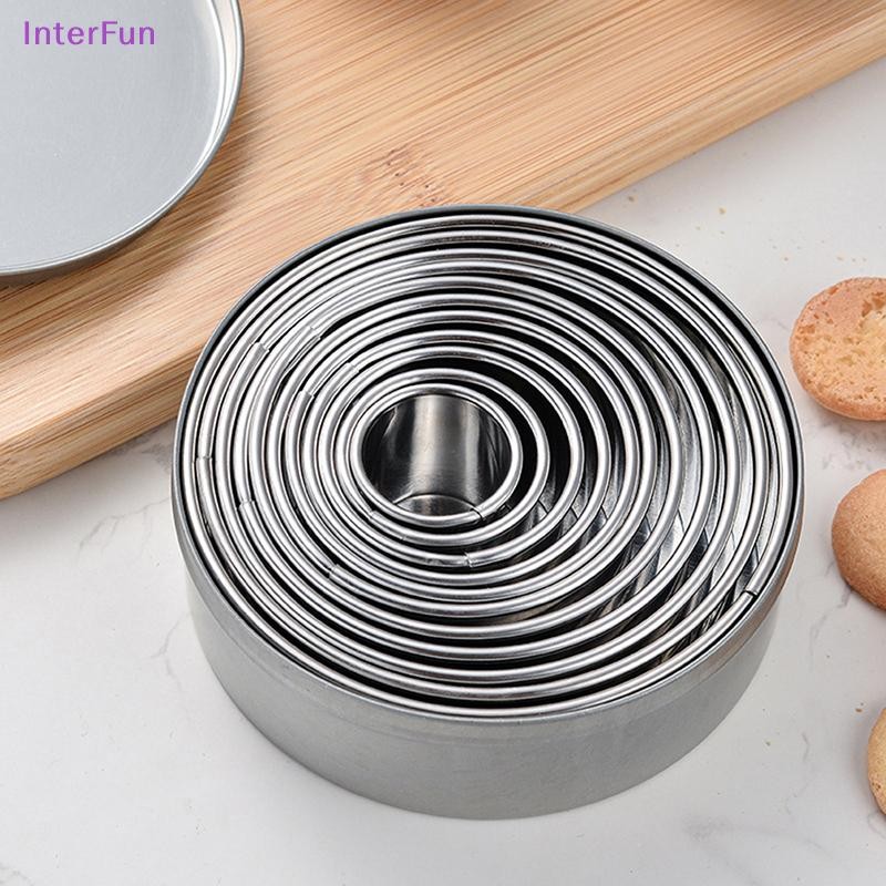 hot 11pcs Round Cookie Biscuit Cutters Circle Pastry Cutters Baking ...