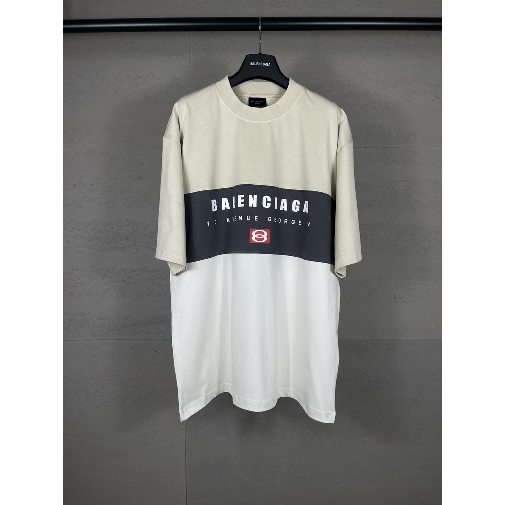 Blcg New LOGO Letter Combination Printing.Patchwork Short Sleeve T ...