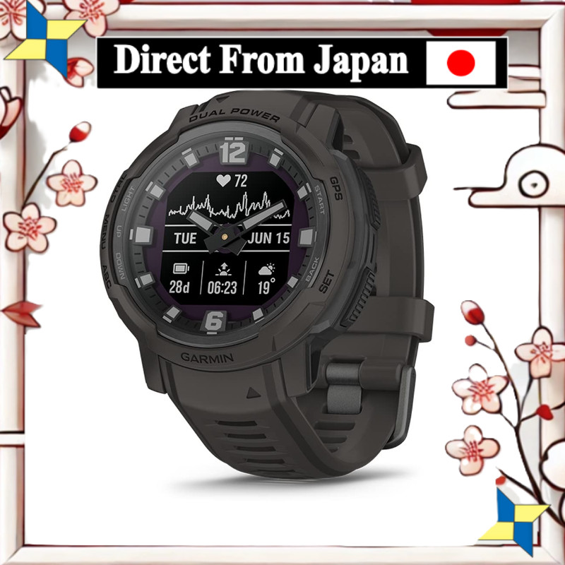 Garmin Instinct Crossover Dual Power Graphite Suica Compatible Solar ...
