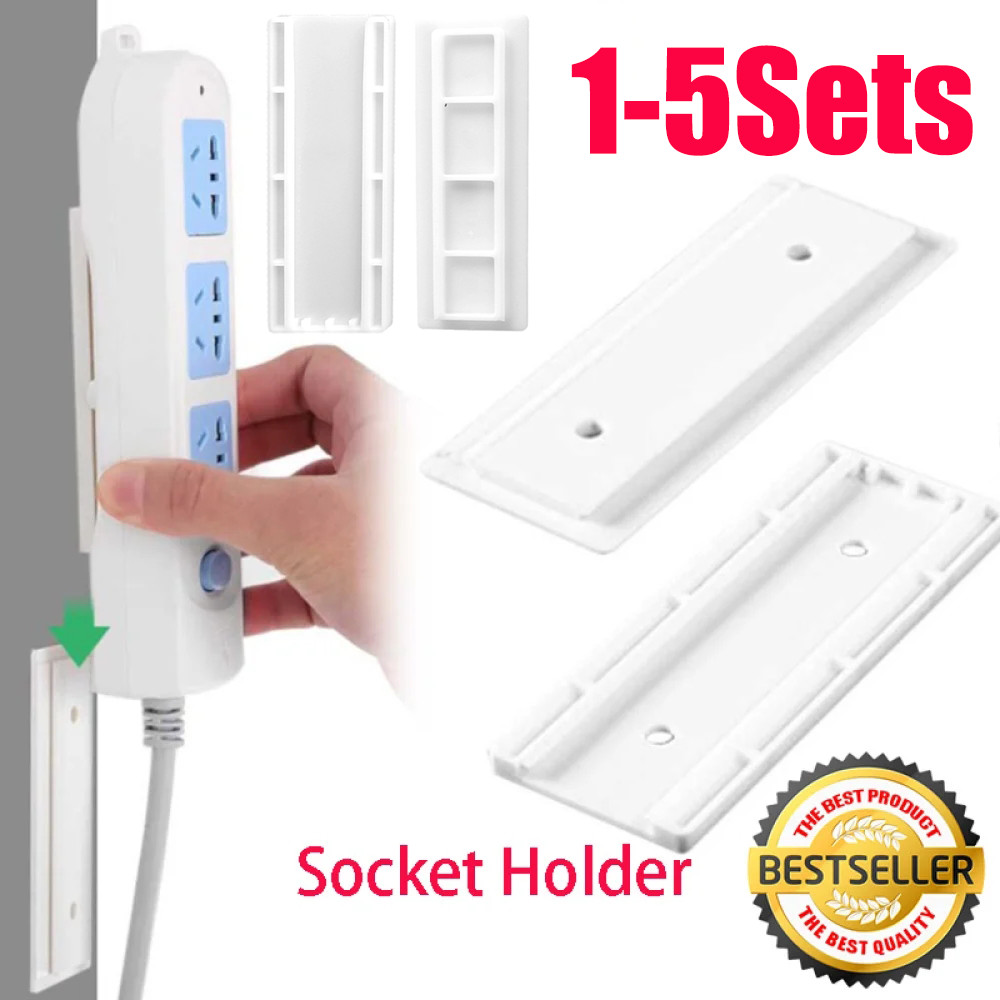 Self-Adhesive Desktop Socket Fixer Cable Organizer/Wall Hanging Power ...