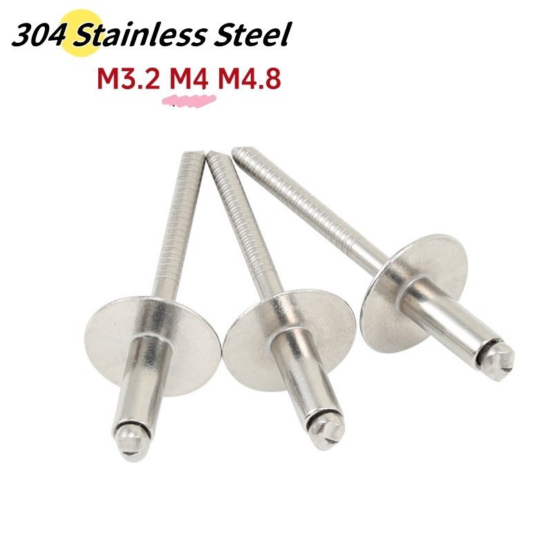 304 Stainless Steel Big Cap Core Rivets Large Flange Head Pull Rivet ...