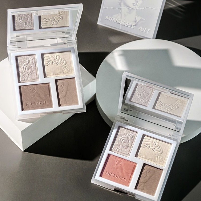 MINSHZEE Highlight Contour Palette Artist Matte Brightening Glitter ...