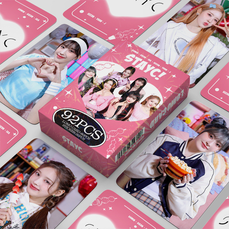 92pcs/box STAYC Lomo cards Stickers Photocards SUMIN SIEUN ISA SEEUN YOON J Postcards | Shopee ...