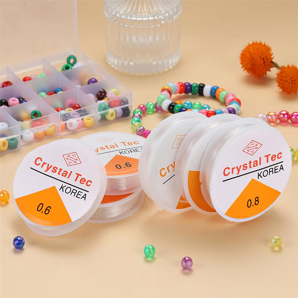 10m Wire Dia 0.6/0.8mm Beading Line Crystal Elastic Cord DIY Beads ...