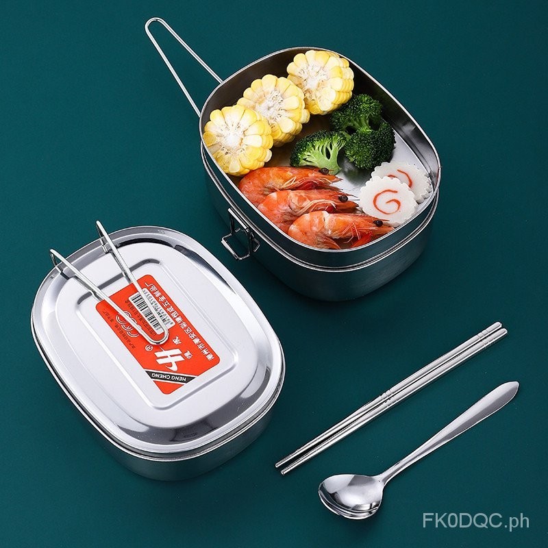 Thick Stainless Steel Lunch Box Rectangular with Lid Adult Student ...