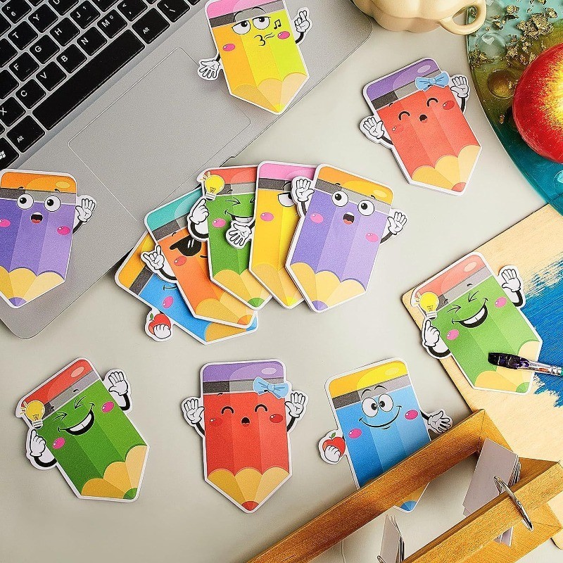 1PCS New Cute Cartoon Pencil Shaped Sticky Note Children's Handbook ...