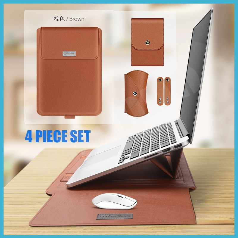 4 in 1 Set Laptop Stand Bag/Leather Magnets Waterproof Cover With ...