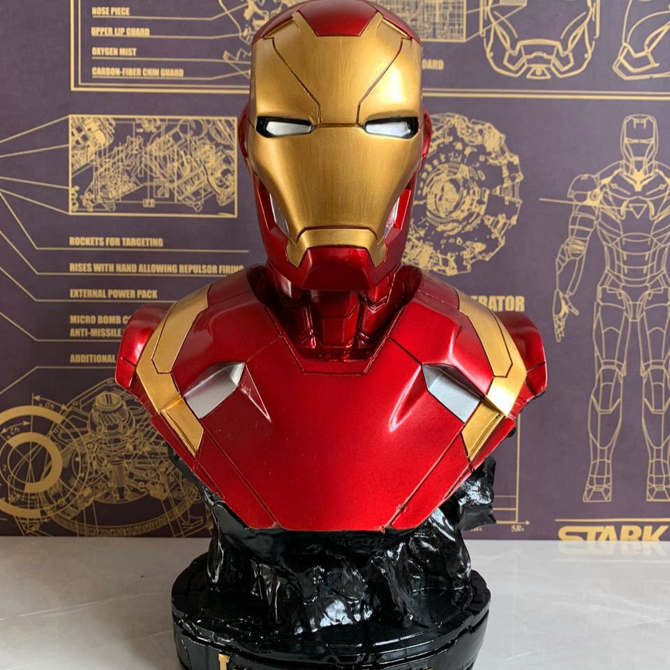 Iron Man Chest Statue Marvel Garage Kits Ornaments Resin Statue GK ...