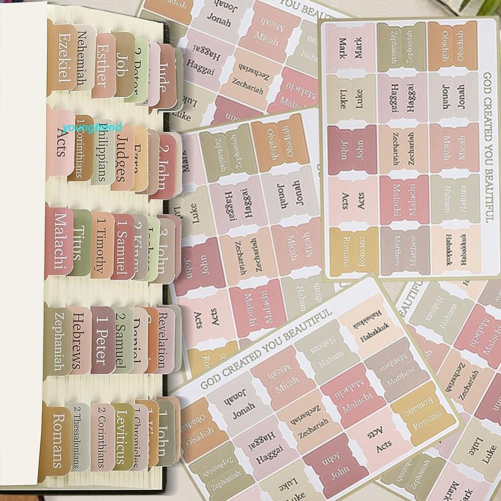 5 Sheet Self-adhesive Paper Tabs Bible Index Tabs Easy Read Bible Book ...