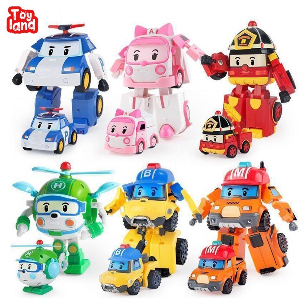 Robot Car Police Deformation Transformer Car Toys Cartoon Robot Toy ...