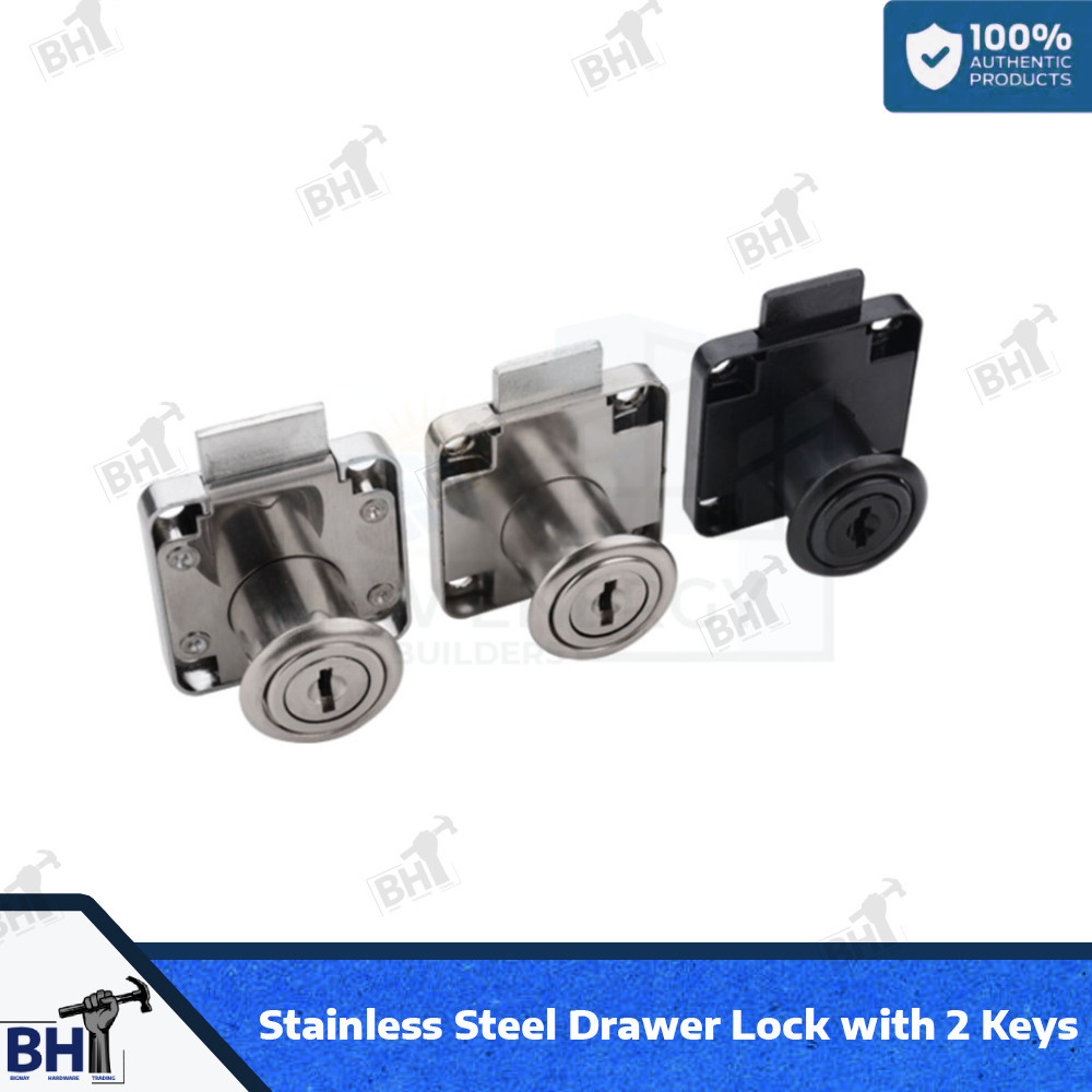 BHT || Stainless Steel Drawer Lock with 2 Keys Lock Locker | Shopee ...