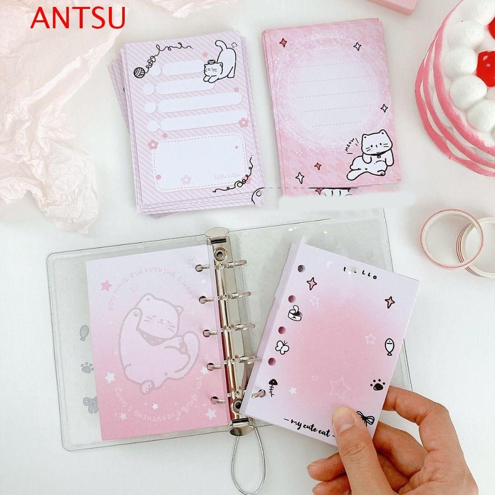 ANTSU M5 A8 Loose-Leaf Notebook Refill Paper, 30Sheet Cartoon Cat Inner ...