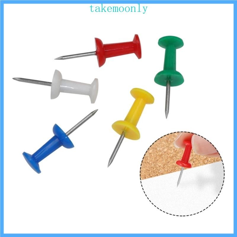 TAK 100Pcs Colourful Drawing Push Pins with Plastic Heads and Metal ...