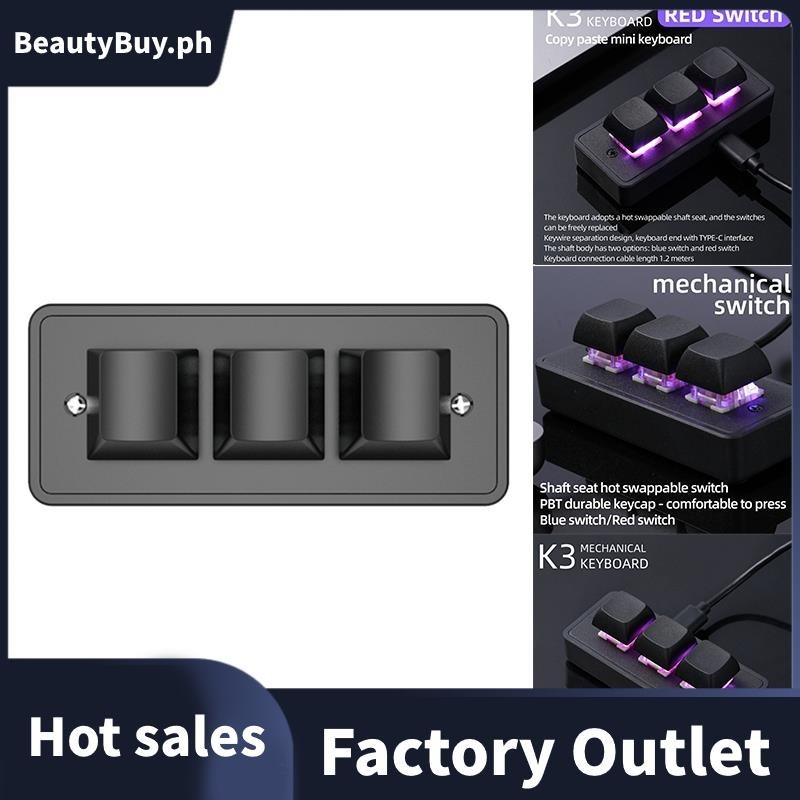 APAYADO Custom Mini Keypad 3 Keys Programming Macro Keyboard Copy Paste Cut USB Mechanical ...