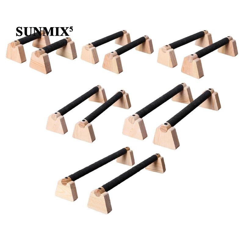 [ 2x Wood Push up Bar, up Handles, Parallettes Bar for Floor Workout ...