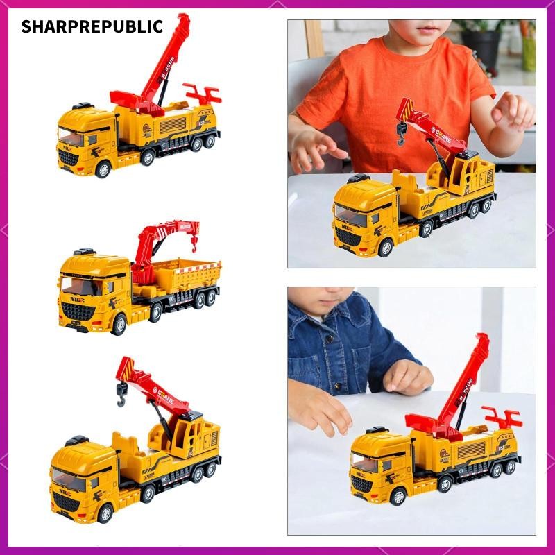 [Sharprepublic] Inertia Crane Truck Toy, Push And Go Vehicle ...