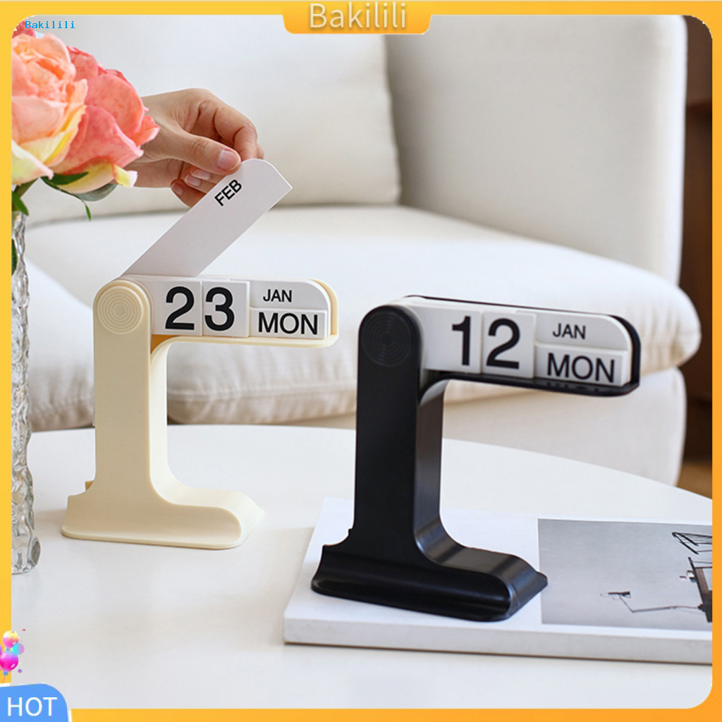 {Bakilili} Flip Calendar Desk Organizer Sleek Desk Date Tracker Modern ...