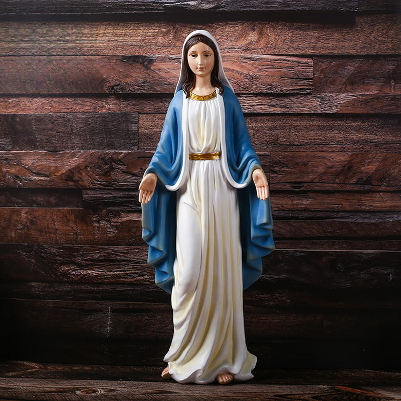 46.5cm Blue & White Virgin Mary Standing Statue - Premium Resin ...