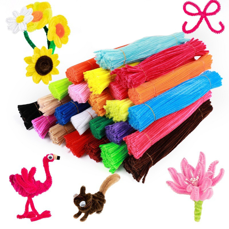 100Pcs Colorful Chenille Stems – Fuzzy Twisting Wires for Kids’ DIY ...