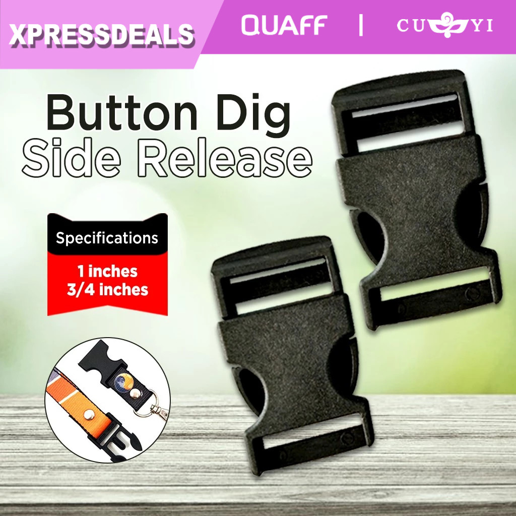 Black Button Dig Side Release Buckle 3/4 Inches | 1 Inches For Id Lace ...