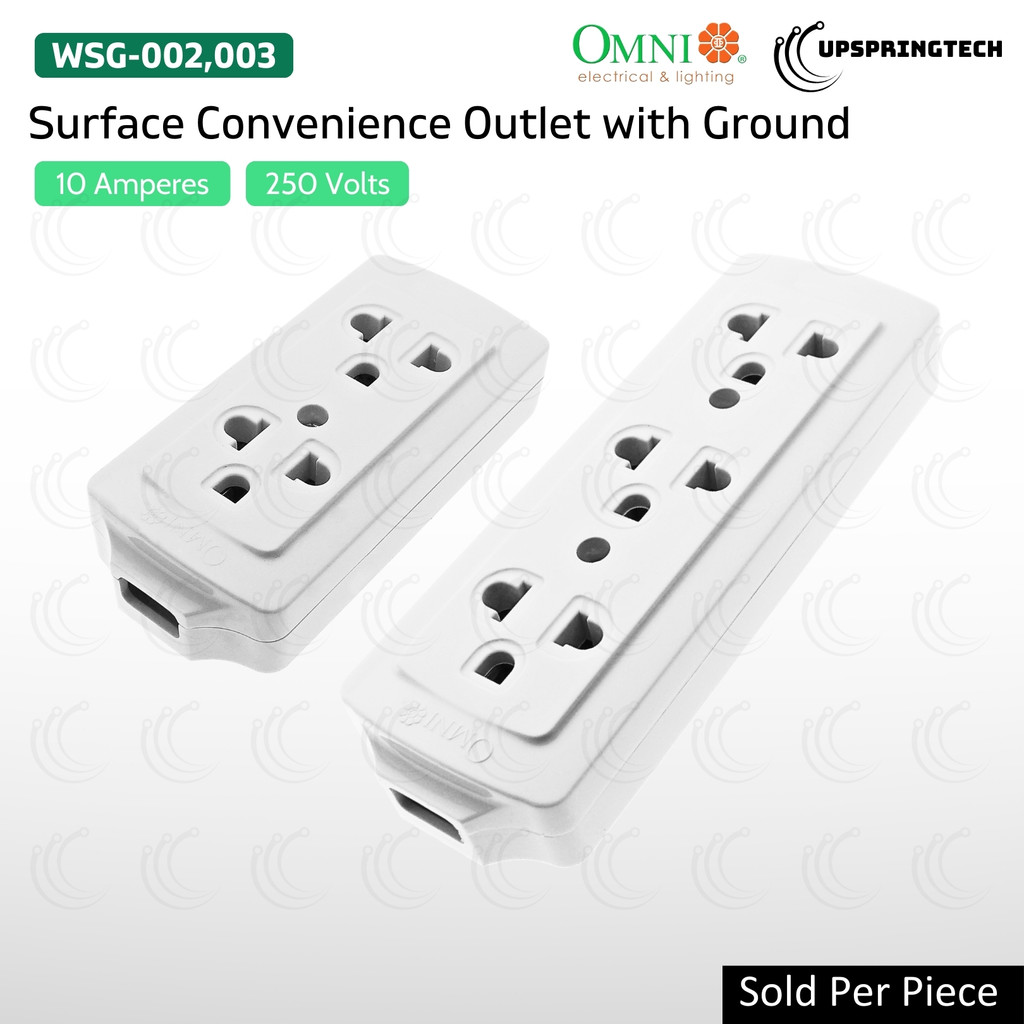 OMNI Grounded Surface Outlet, 2-Gang & 3-Gang, 10A 250V~ WSG-002 / WSG ...