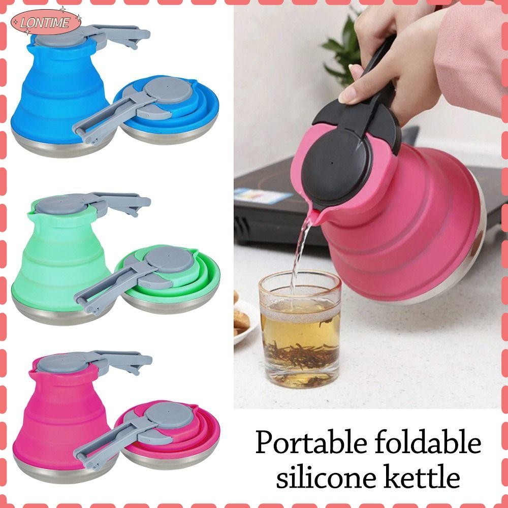 LONTIME STORE 1500ML Silicone Kettle, Folding Portable Folding Coffee ...