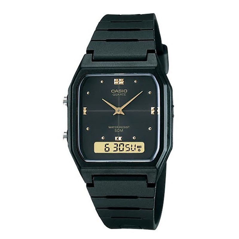 Casio (AW-48HE-1AVDF) Black Resin Strap Analog Digital 50 Meter Watch ...