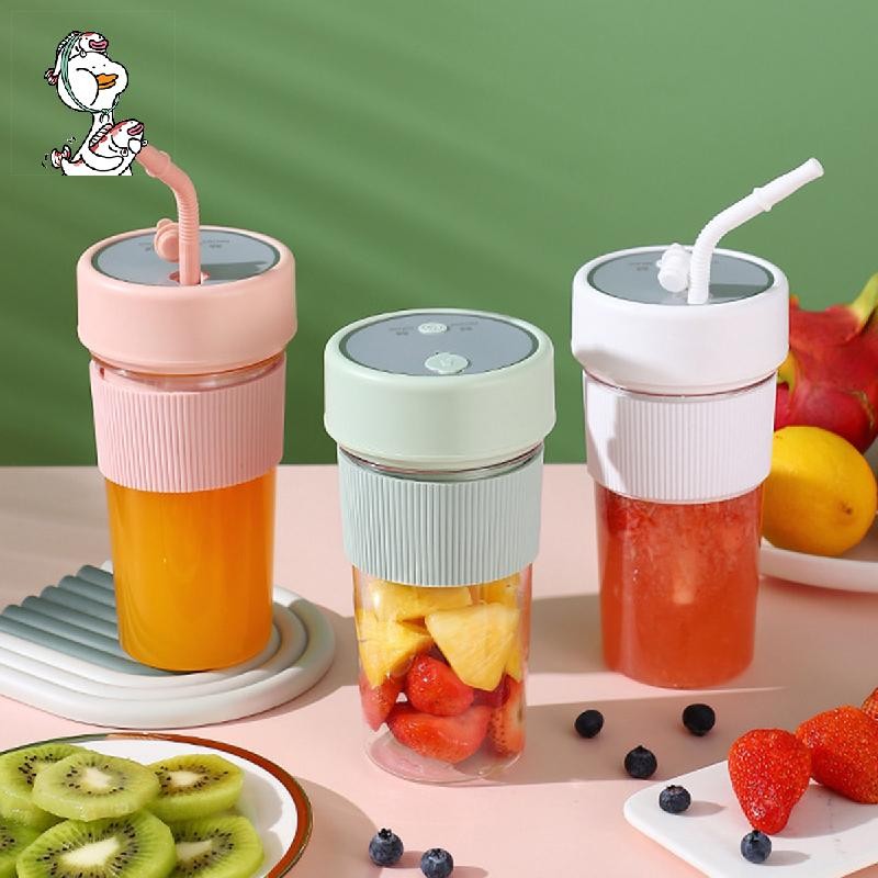 Portable Personal Blender, Cordless Juicer Cup with Straw, Serrated 6 ...