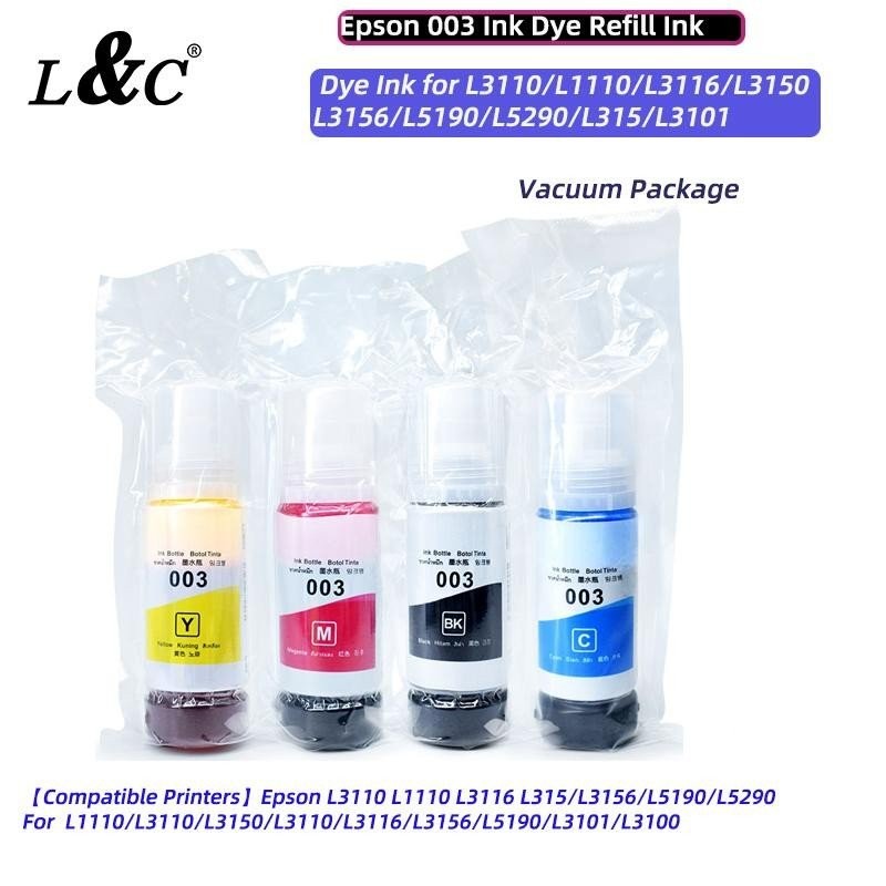 L&C Premium Refill ink 003 Ink Dye Ink For Epson Inkjet Printer L3110 ...