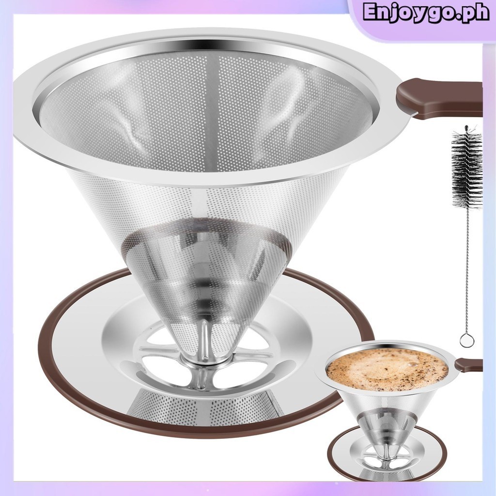 Pour Over Coffee Dripper with Stainless Steel Brew Strainer Slow Drip ...