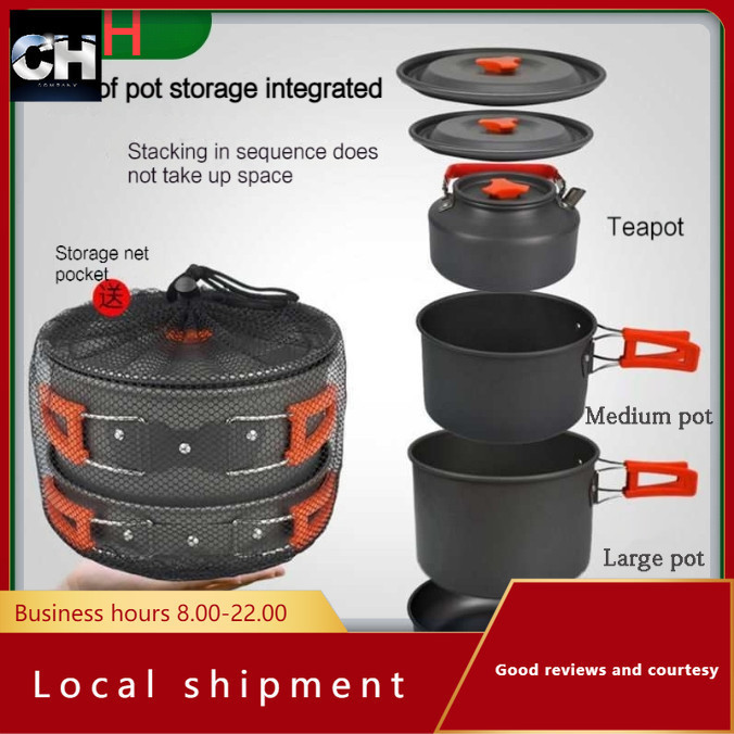 【Travel portable pot】Camping Cooking Set Portable Camping Pot Set ...