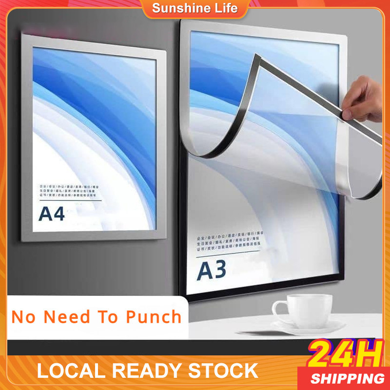 PVC magnetic photo frame A4 document display board magnetic business ...