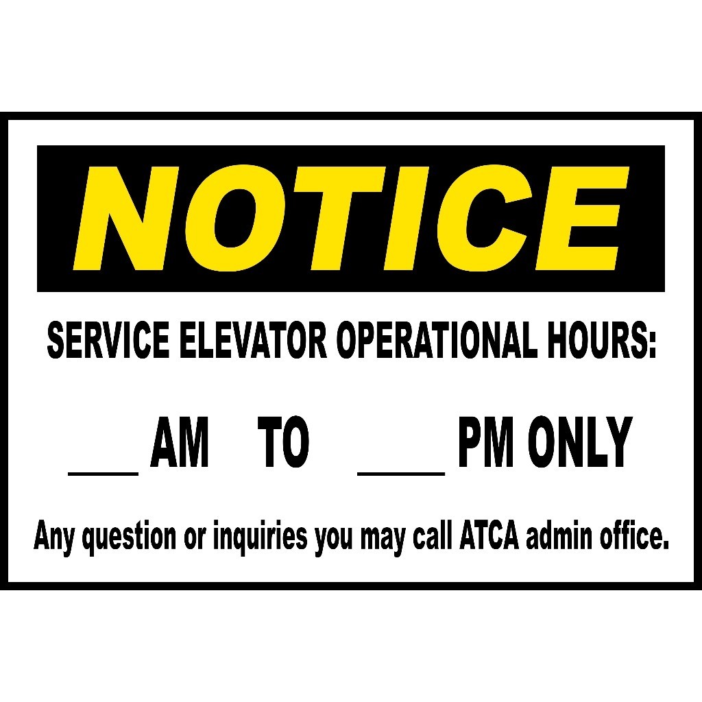 PVC type or plastic laminate, reminder sign hanging sign "notify ...