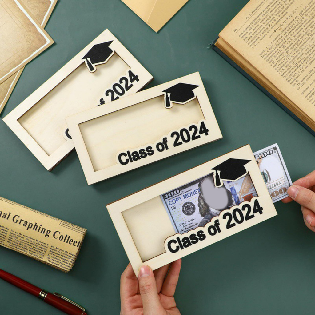 Graduation Cash Gift Wooden Graduation Wallet Class of 2024 Graduation ...