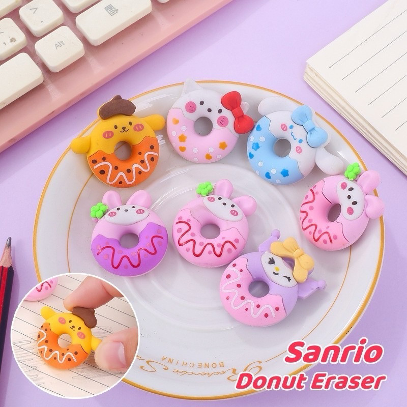 1pc Creative Cartoon Donut Eraser Removable Sanrio Student Stationery ...
