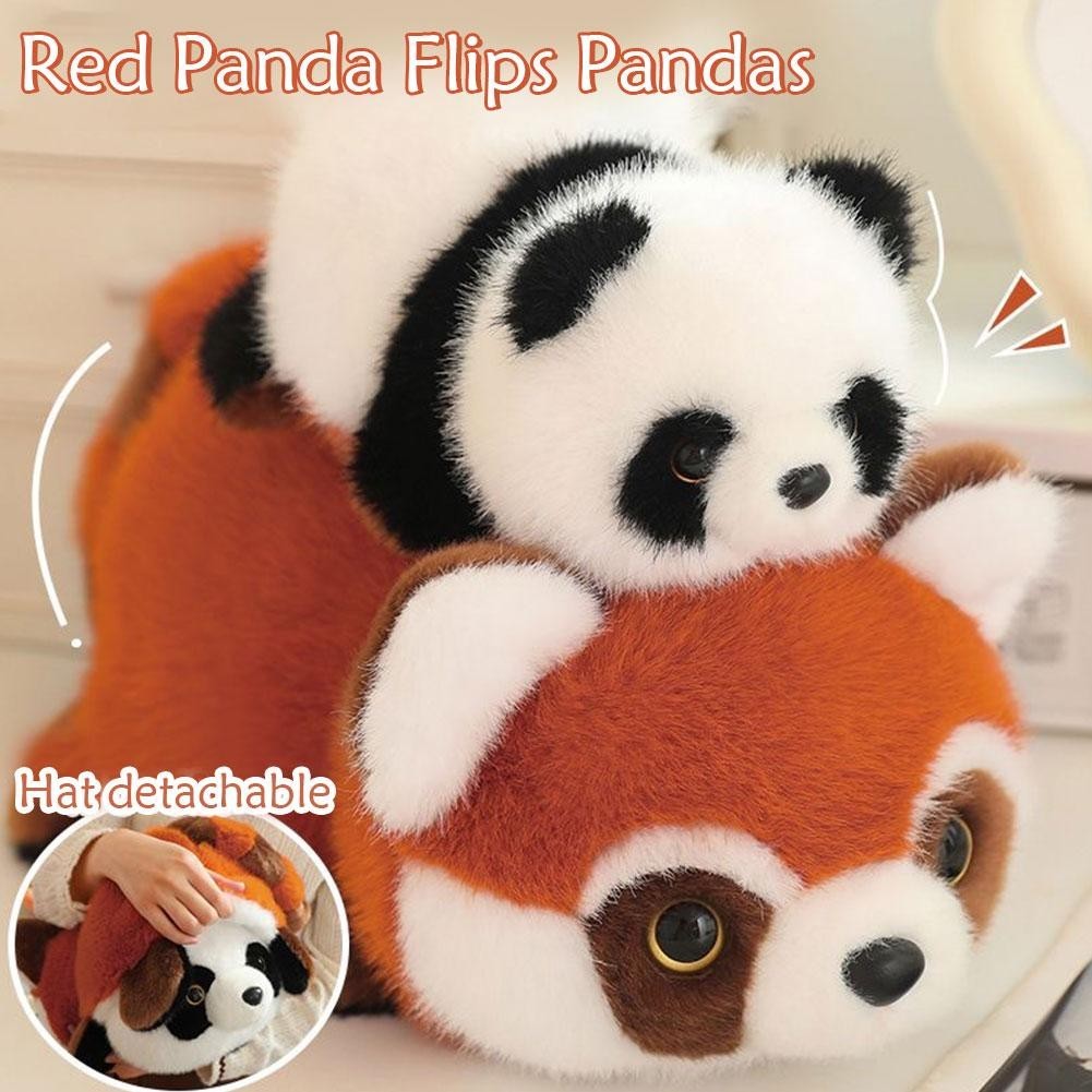 The Plush PANDA BEAR Stuffed Animal Red Flip Panda Plush | Shopee ...