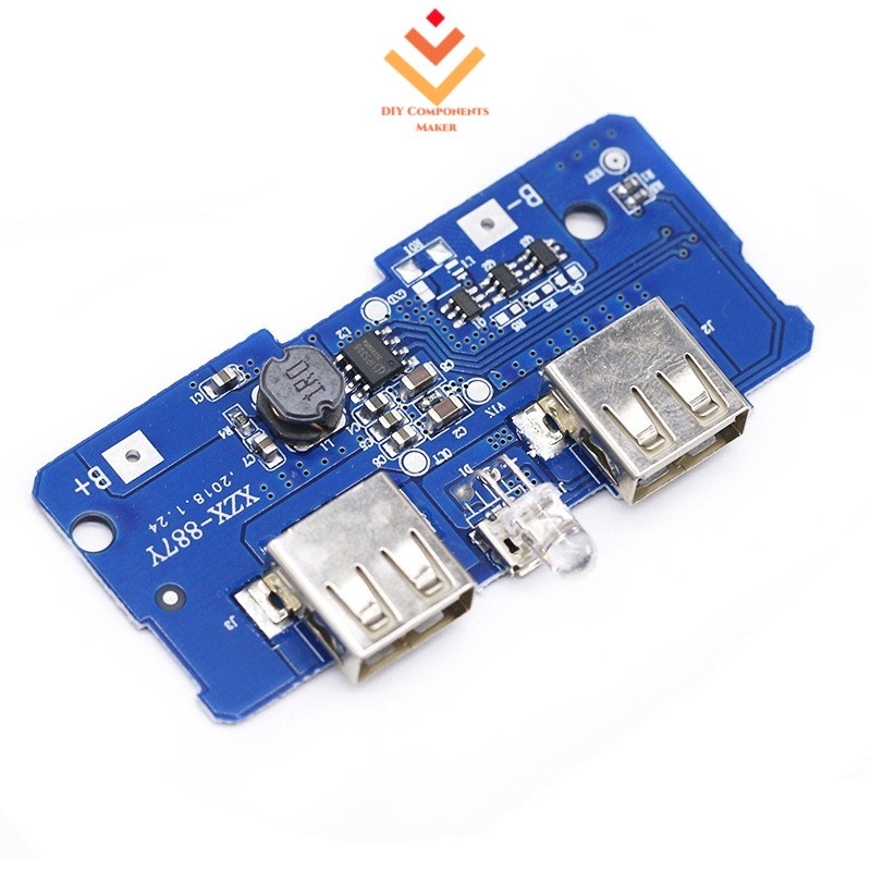 Dual Micro USB 3.7v To 5V 2A Boost Mobile Power Bank 18650 Lithium ...