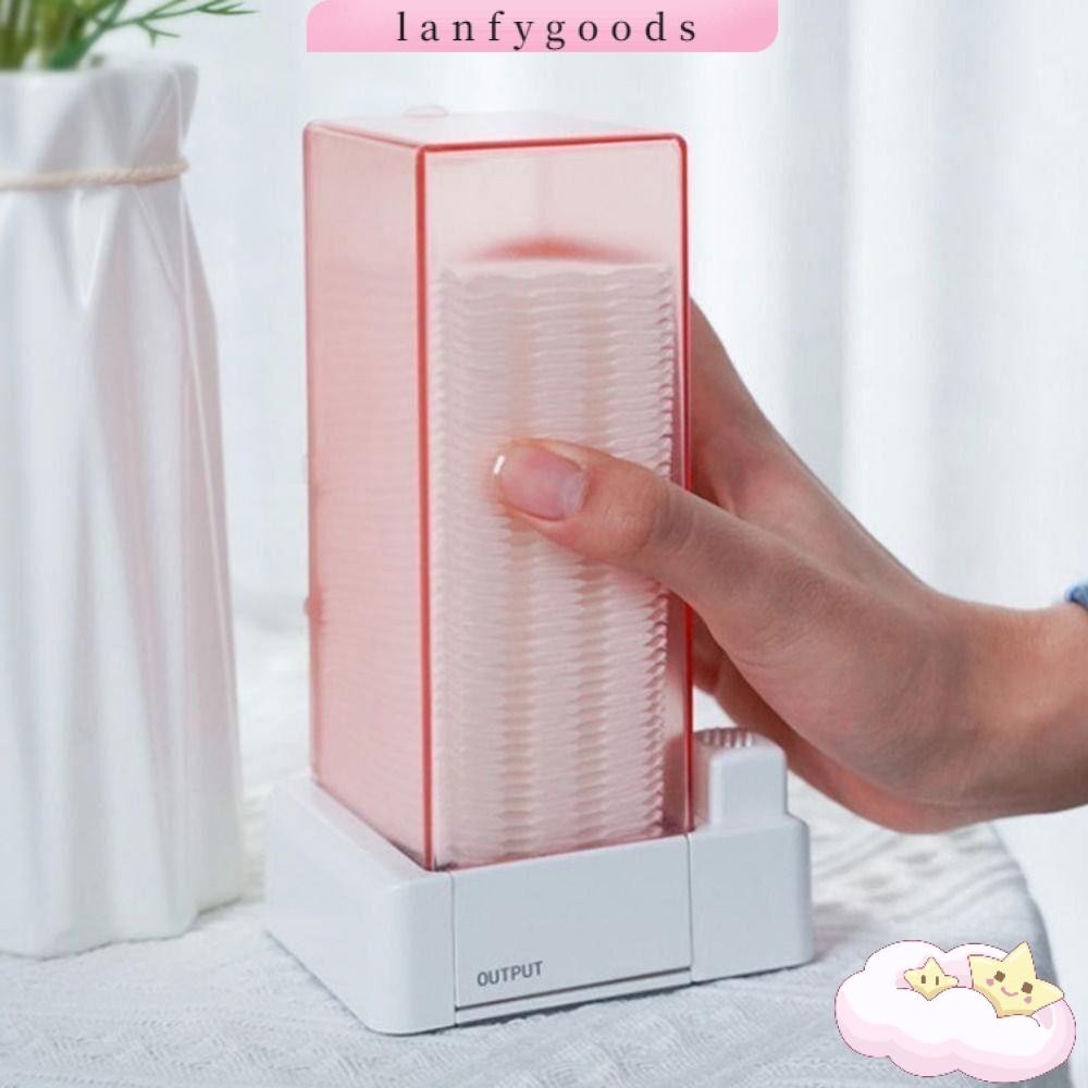 LANFY Makeup Cotton Pads Storage Box, Transparent Dust-proof Automatic ...