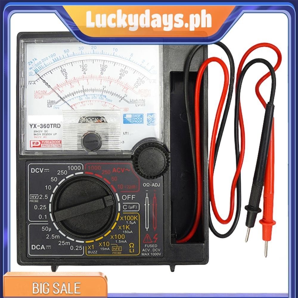 Analog Multitester DC 1000V Voltage Current Tester Handheld Pointer ...