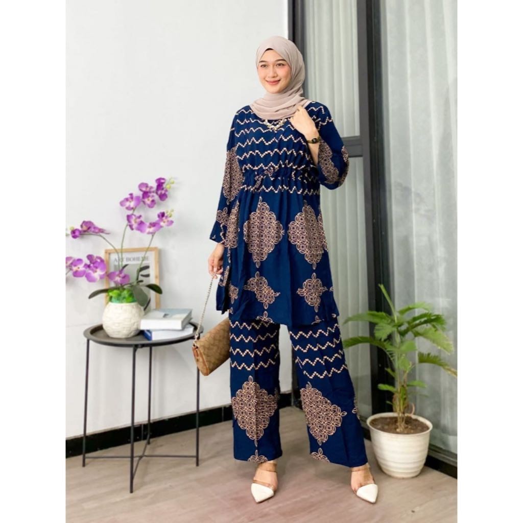 Women's Suit - One Set Women's Tiedye Tunic LD 120 Drawstring Batik ...