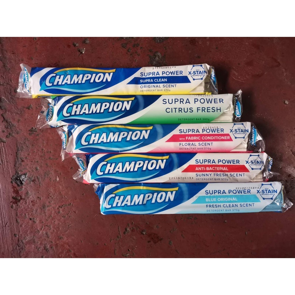5pcs Champion Supra Power Detergent Bar Soap ( Citrus Fresh , Blue ...