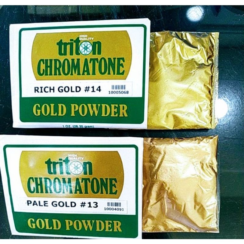GOLD POWDER TRITON CHROMATONE PALE GOLD, RICH GOLD, NATURAL COPPER 28. ...